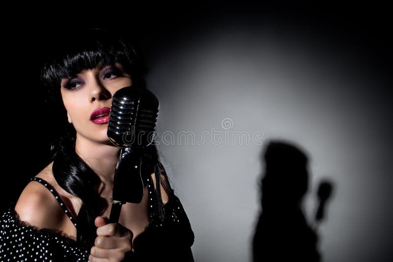 Singer with microphone stock photo. Image of lips, musician - 30830410