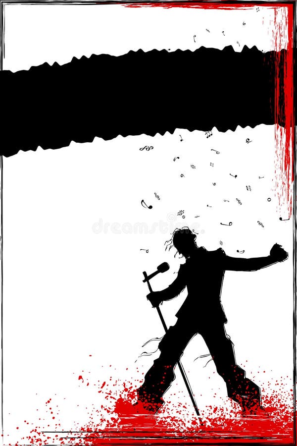 Rock Star with Guitar stock vector. Illustration of entertainment ...