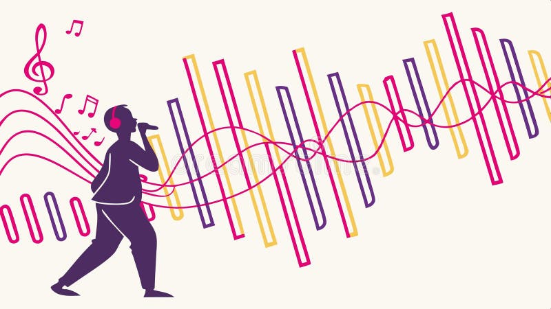 Singer with Music Notes, Performance, Music, Art, and Talent Vector ...