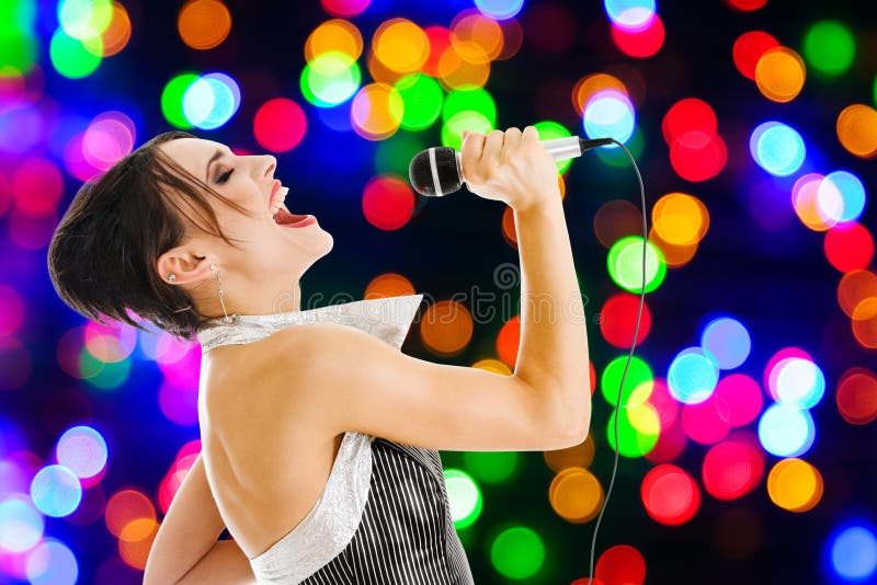 Singer at a night club stock photo. Image of hair, adult - 13003298