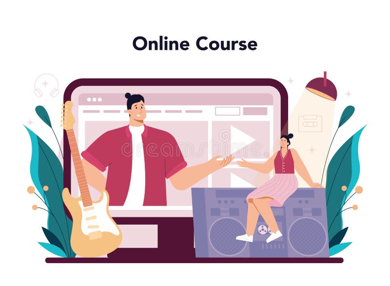 Singer Online Service or Platform Set. Performer Singing with ...