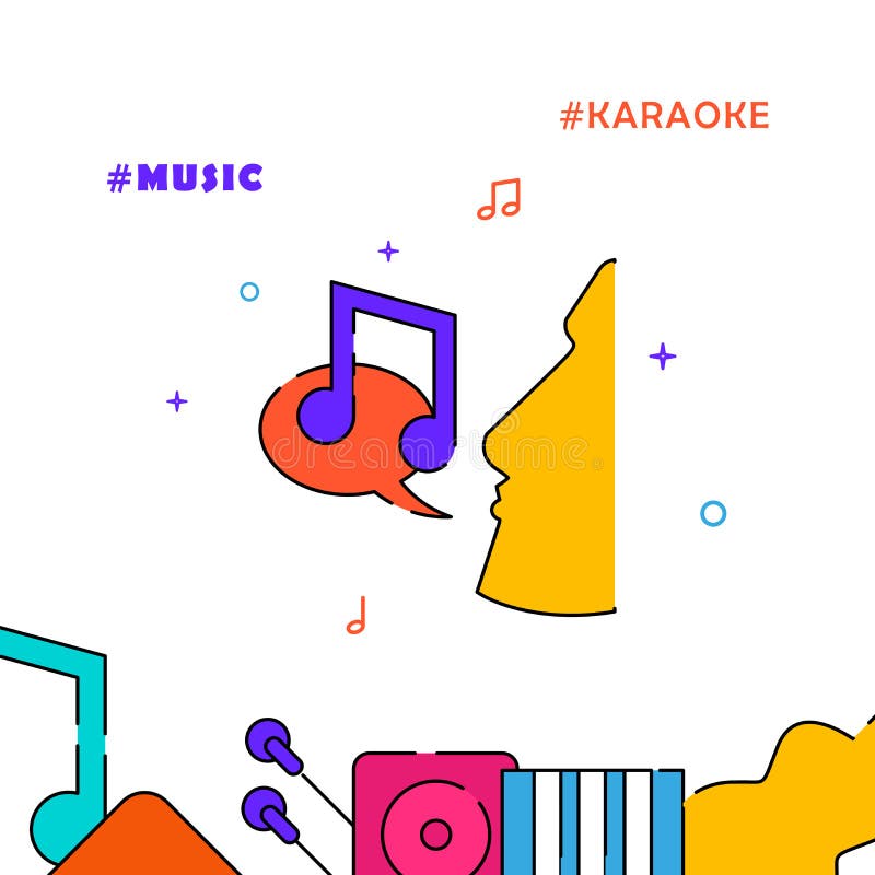 Singer Performer Soloist Icon Hard Rock Heavy Folk Music Stock Vector ...