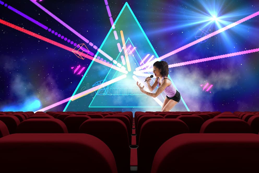 Singer Performing in Front of 3d Empty Cinema Stock Image - Image of ...