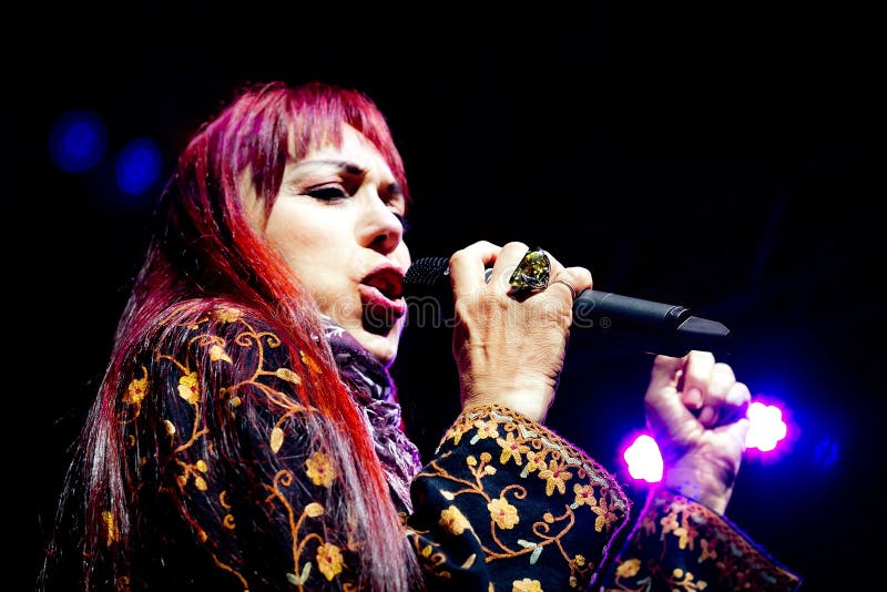 Female Singer Performing Live In A Concert Stock Image - Image of ...