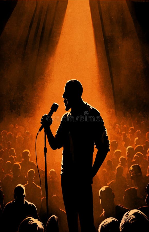 Man Performs on Stage in a Crowd of Fans. AI Generated Stock ...