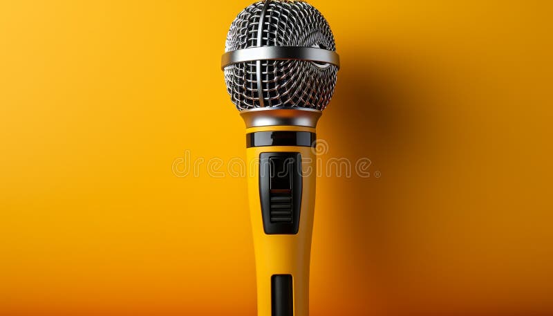 Singer Performs on Stage with Microphone, Broadcasting Captivating ...