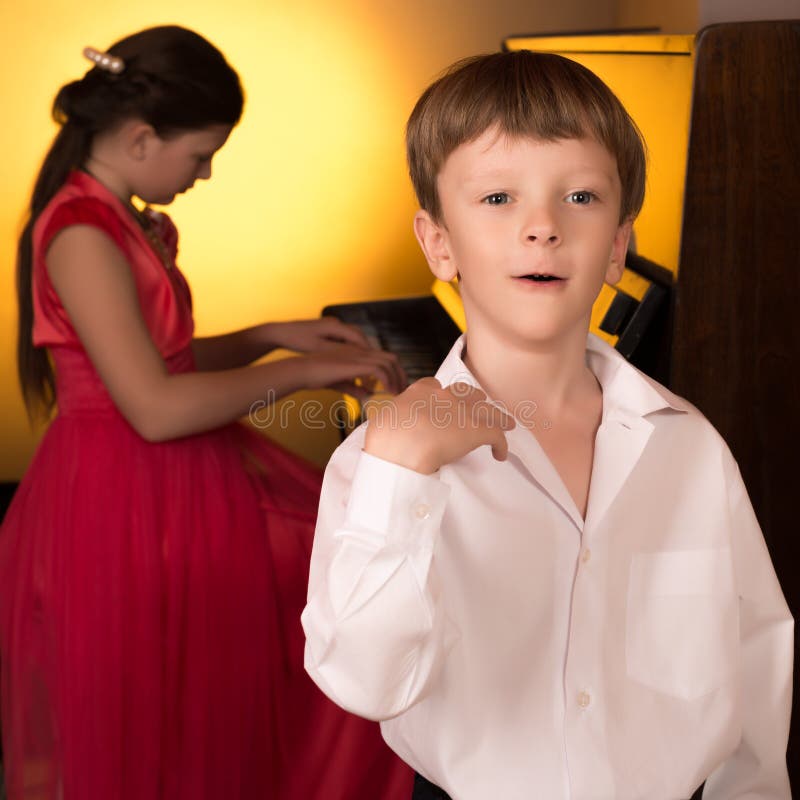 Singer and pianist stock image. Image of males, concert - 65308777