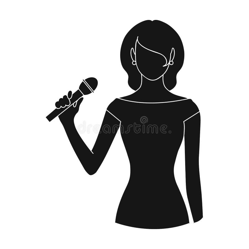 Singer.Professions Single Icon in Monochrome Style Vector Symbol Stock ...
