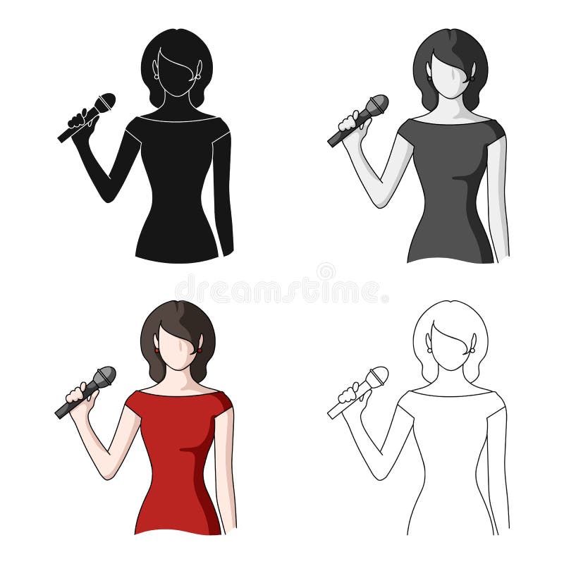Singer.Professions Single Icon in Black Style Vector Symbol Stock ...