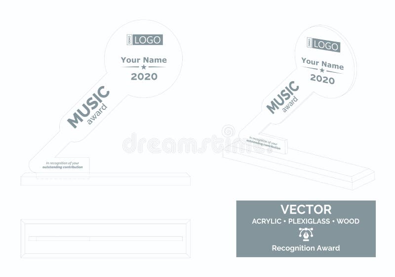 Microphone Trophy Vector Template, Karaoke Trophy Distinction Award ...