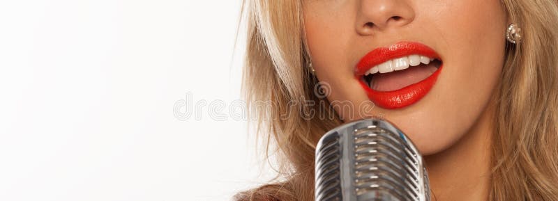 Singer With Retro Mic Stock Image Image Of Singer Star 69121593