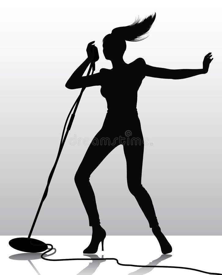 Singer silhouette stock vector. Illustration of shadow - 31392872