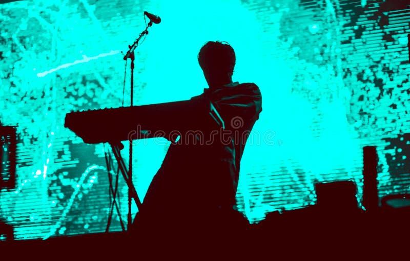 Singer Silhouette in Stage Lights Live Concert Stock Image - Image of ...