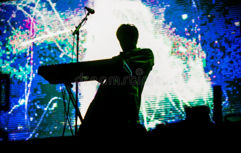 Singer Silhouette in Stage Lights Live Concert Stock Photo - Image of ...