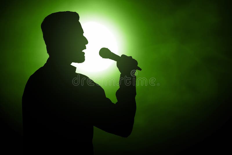 Man Microphone Silhouette Speech Stock Photos - Free & Royalty-Free ...