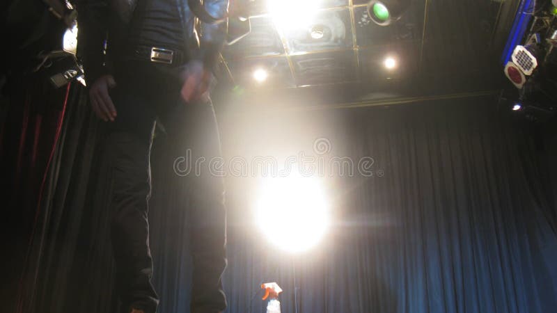 Singer Singing on Studio Stage Shooting for Stock Footage - Video of ...