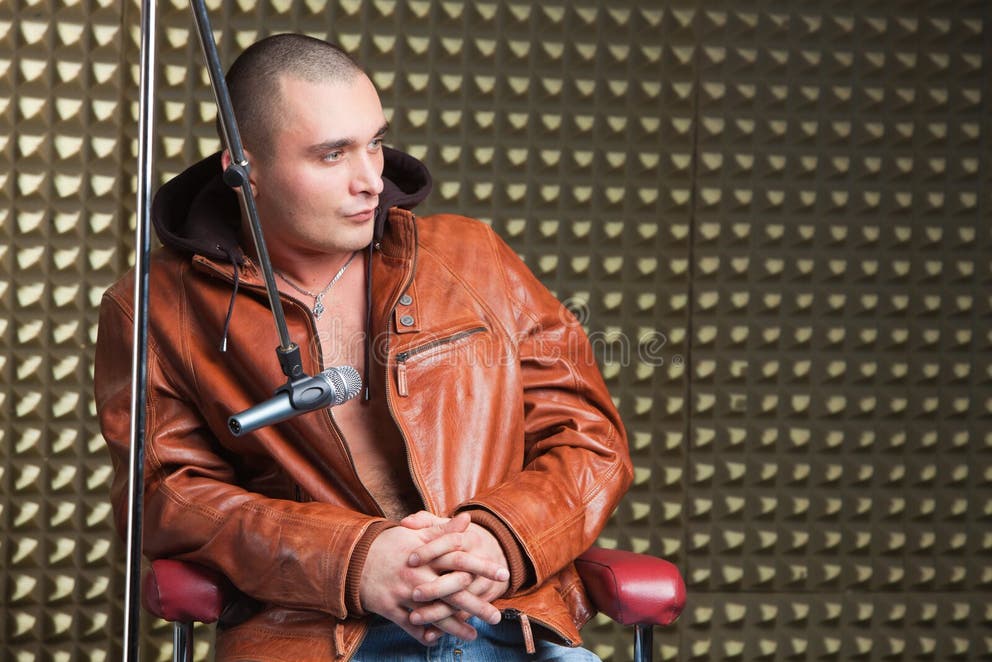 Singer Sitting in Recording Studio Stock Image - Image of performer ...