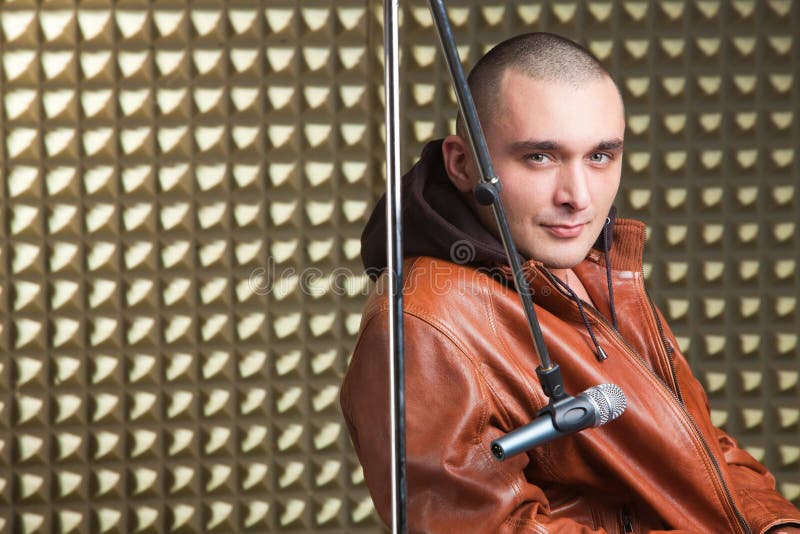 Singer Sitting in Recording Studio Stock Photo - Image of performer ...