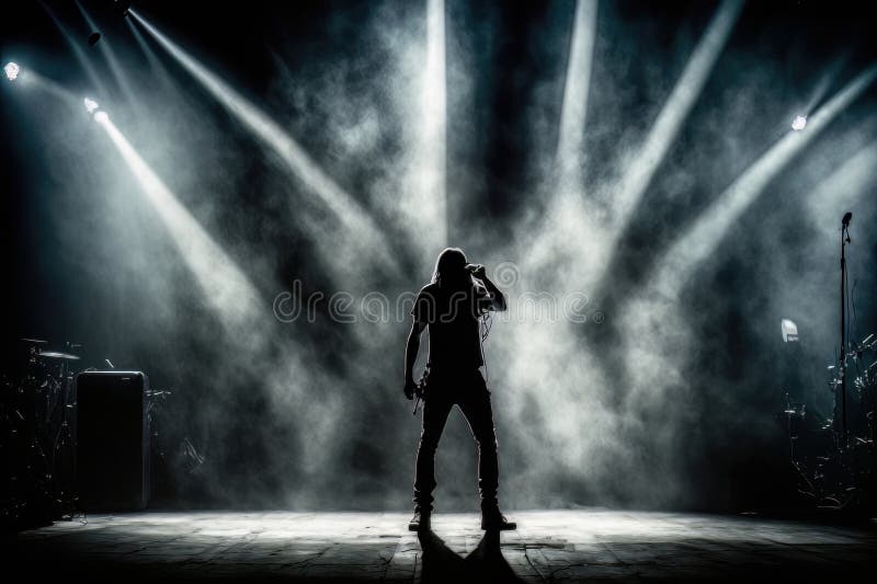 Singer on Stage during Concert. Generative Ai Stock Illustration ...
