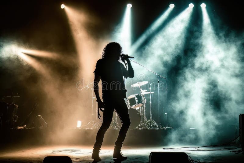 Singer on Stage during Concert Stock Illustration - Illustration of ...