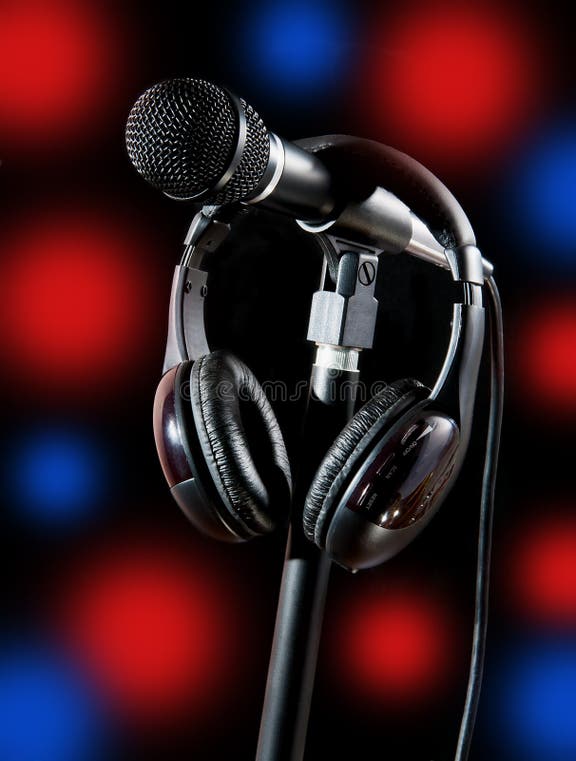 Singer Stage Microphone stock image. Image of sound, colored - 34309039
