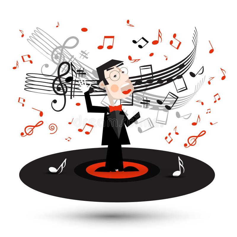 Singer in suit stock vector. Illustration of fasion, singer - 80432239
