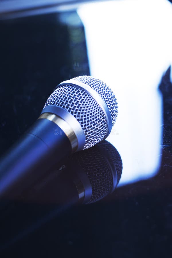 Singers Concert Stage Microphone Stock Image - Image of speech, sound ...