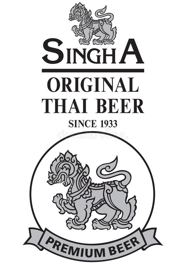 Singha Beer Etiquette Vector Illustration Poster Template Editorial ...