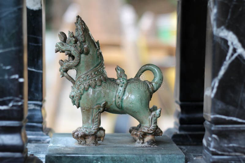 Singha Statue Decorated in the Coffee Shop Stock Image - Image of ...
