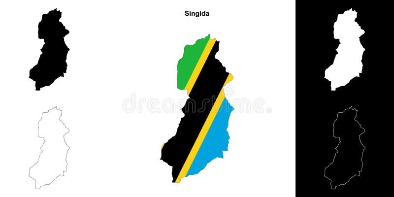 Singida outline map stock illustration. Illustration of contour - 356558054