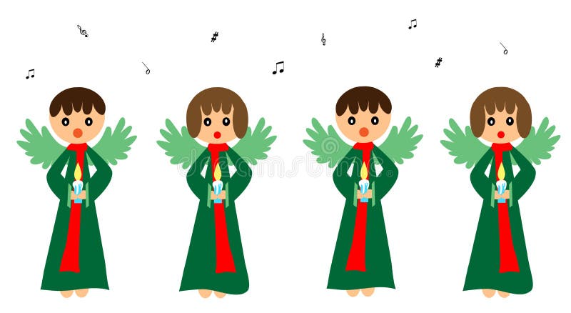 Angels Singing and Playing Instruments Stock Vector - Illustration of ...