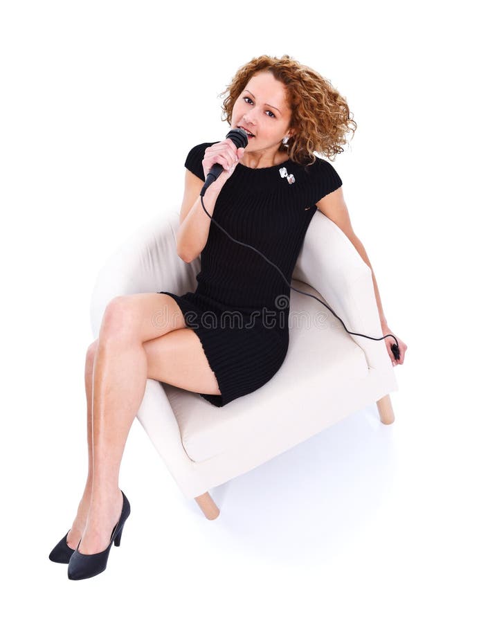 Singing in armchair stock photo. Image of studio, performance - 29031284