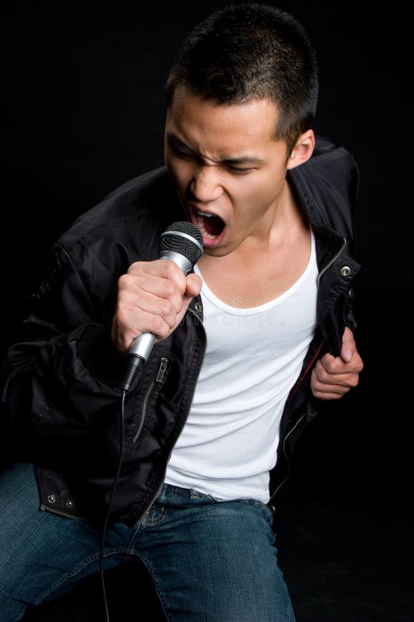 Singing Asian Man stock image. Image of background, kareoke - 9452943