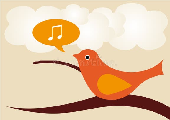 Songbird Singing Tree Branch Stock Illustrations – 851 Songbird Singing ...