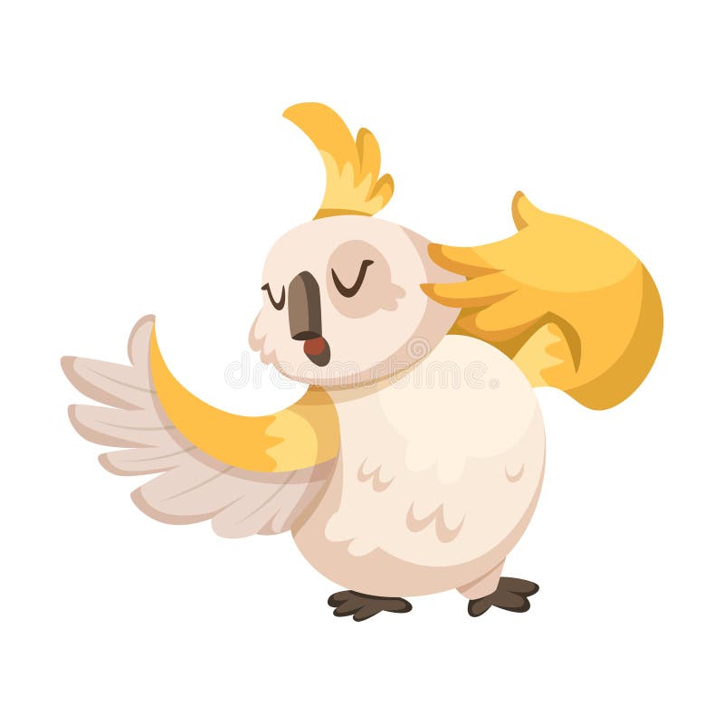 Singing Bird with Beak Enjoy Spring Vector Illustration Stock Vector ...