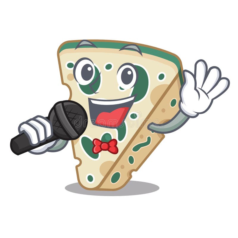 Singing Blue Cheese in the Character Fridge Stock Vector - Illustration ...