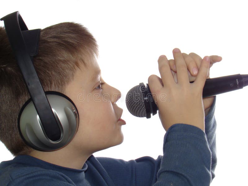 Singing boy stock photo. Image of technology, performer - 3930616