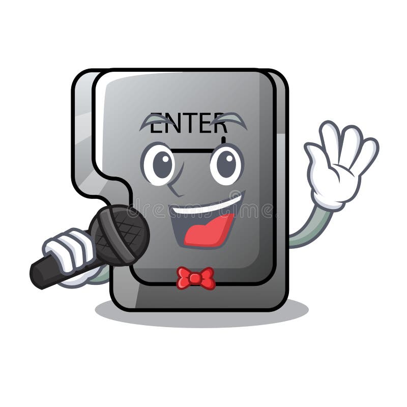 Singing Button Enter Isolated in the Cartoon Stock Vector ...