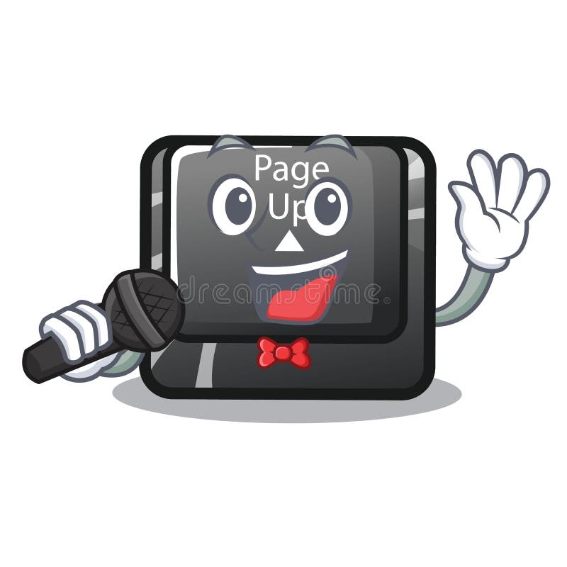 Singing Button Page Up on Computer Cartoon Stock Vector - Illustration ...
