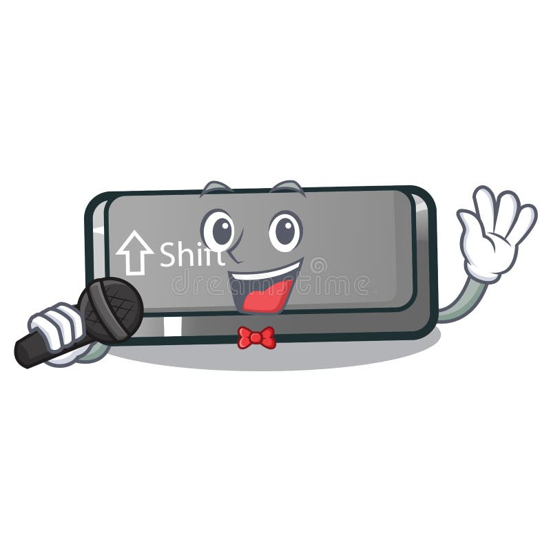 Singing Button Shift in the Cartoon Shape Stock Vector - Illustration ...