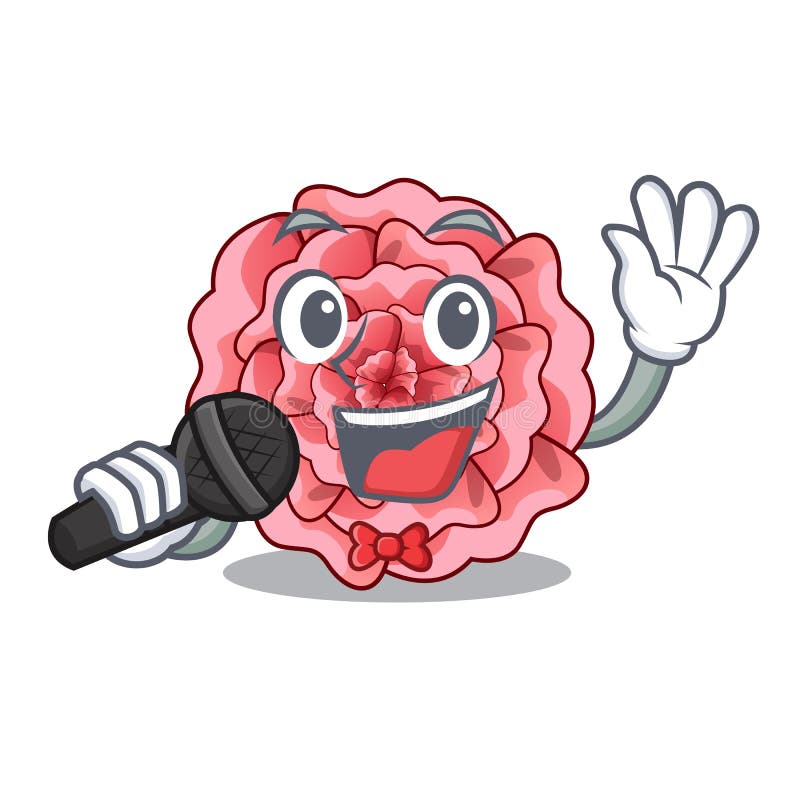 Singing Carnations Flower Isolated with the Cartoon Stock Vector ...