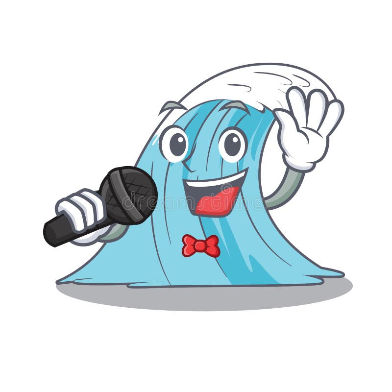 Singing Cartoon Blue Wave Surf Stock Vector - Illustration of identity ...
