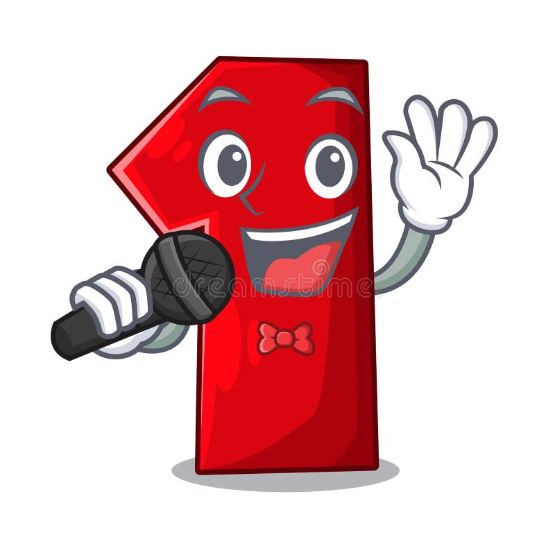 Singing Number Five Isolated on the Mascot Stock Vector - Illustration ...