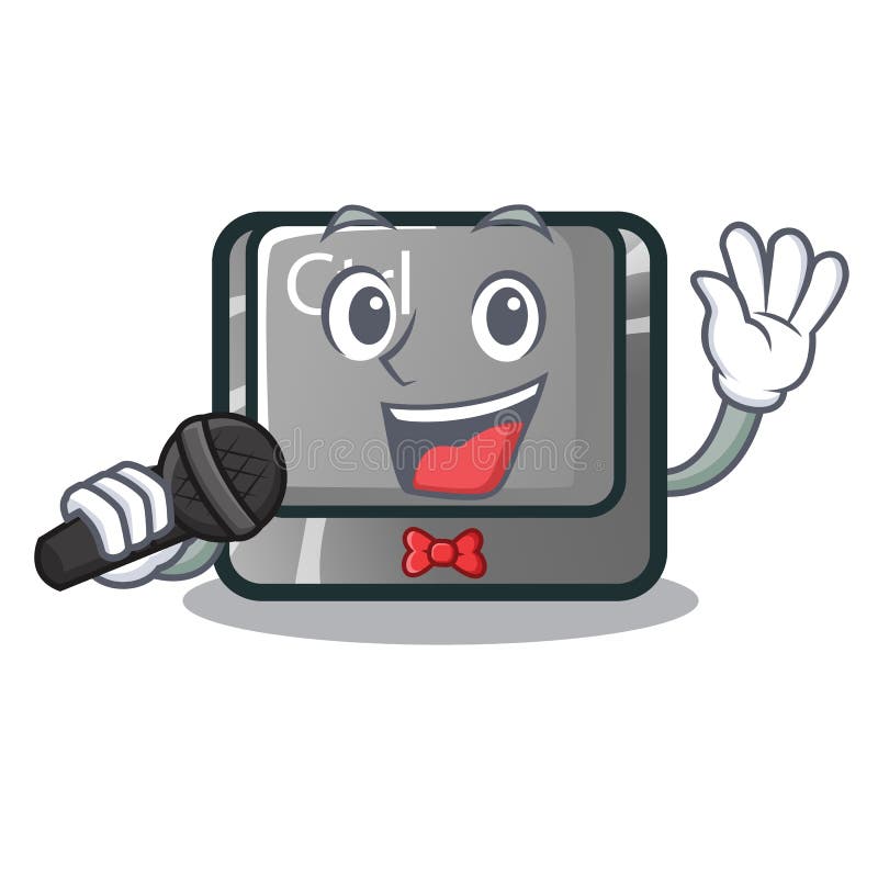 Singing Character Ctrl Button Attached On Computer Stock Vector