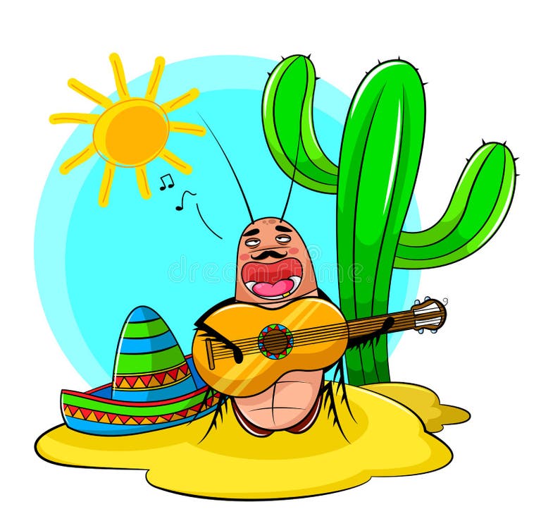 Singing cockroach stock vector. Illustration of nature - 26028874