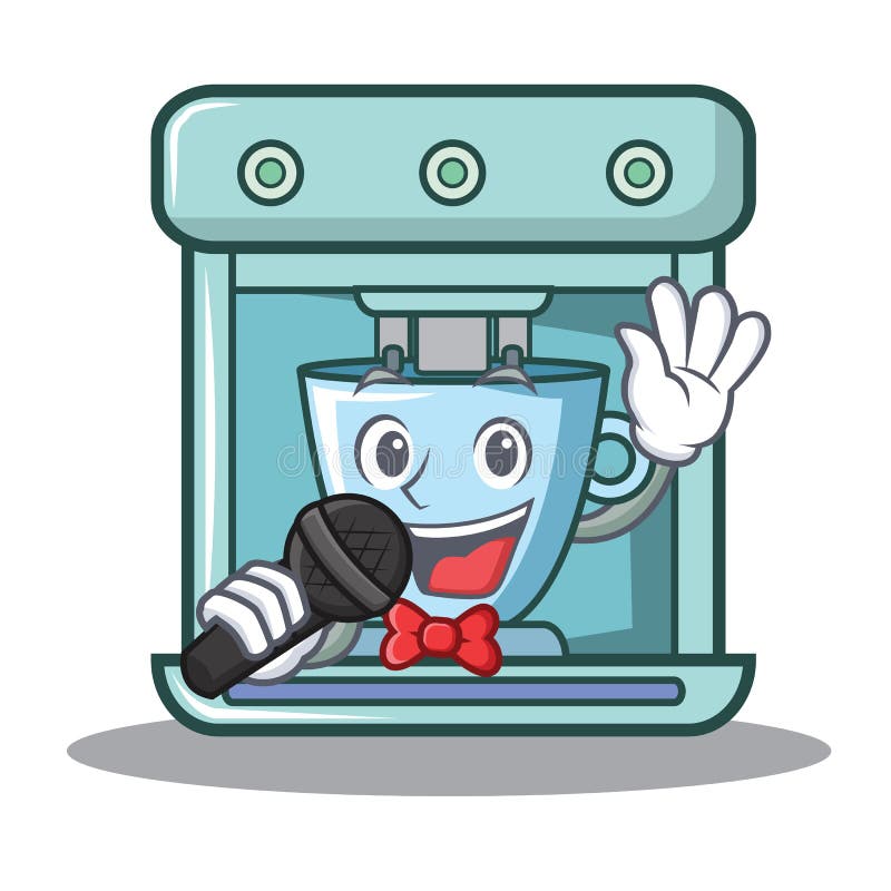 Singing Coffee Maker Character Cartoon Stock Vector - Illustration of ...