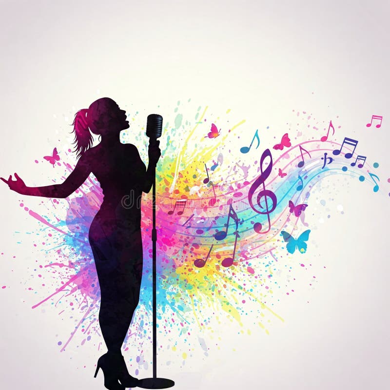 Singing in Color: an Abstract Musical Expression Stock Illustration ...