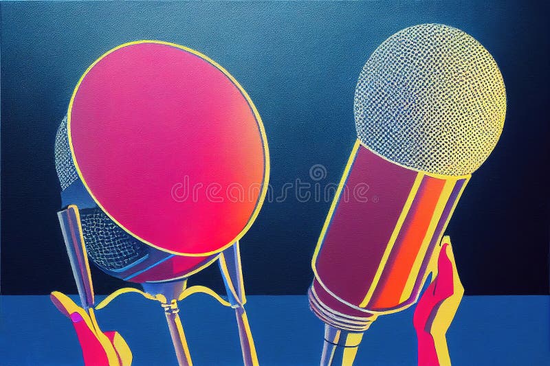 Singing Contest Poster Illustration of a Microphone, Colorful, Ai ...