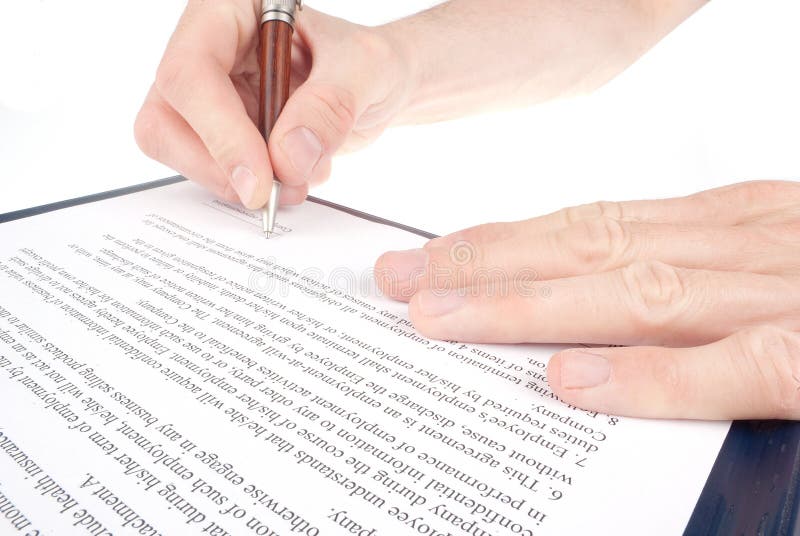 Singing the Contract (agreement) Stock Image - Image of paper ...