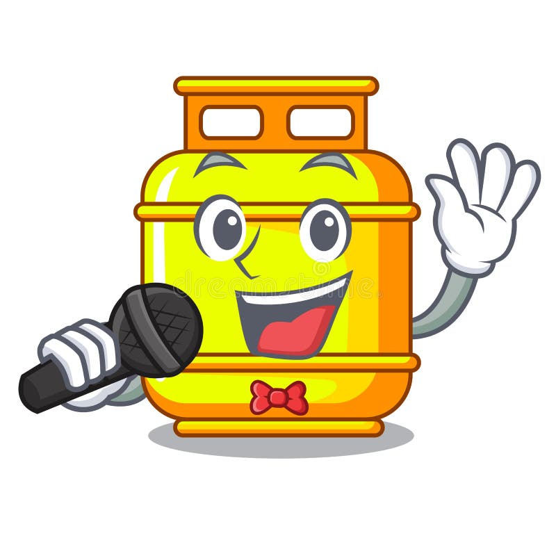 Singing Creative in Gas Cartoon Tank Container Stock Vector ...